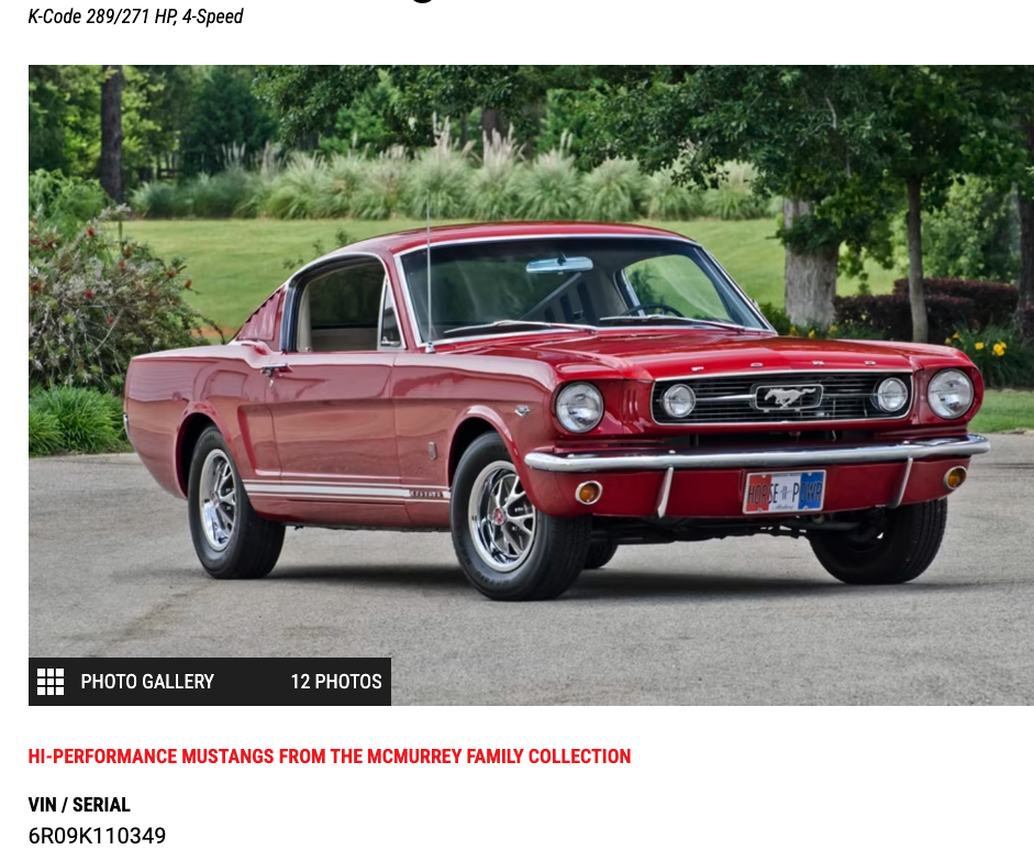 Horse Trading - 1965 C Code Mustang Fastback For a 1966 K Code GT 2+2
