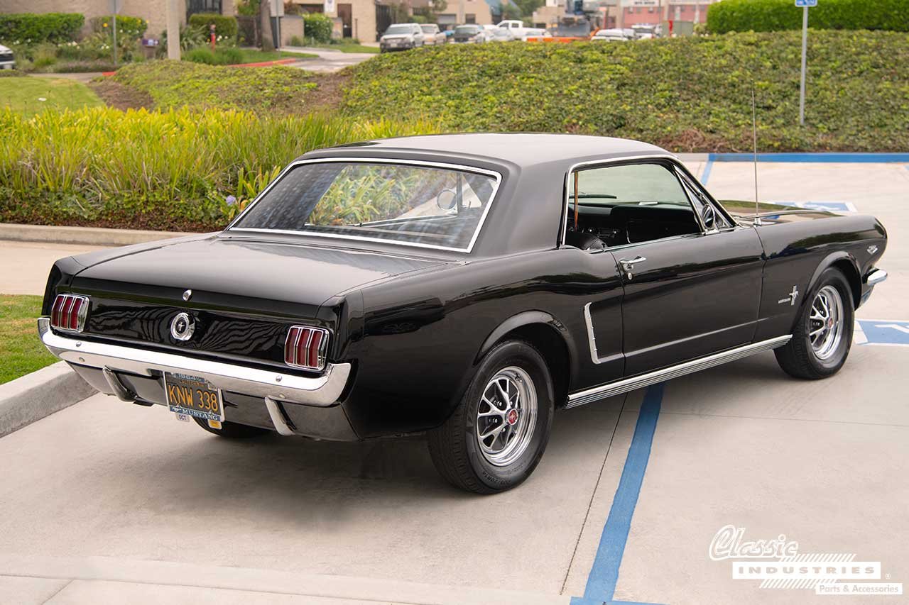 An Early 1965 K-Code Notchback Ford Mustang in Raven Black Restored