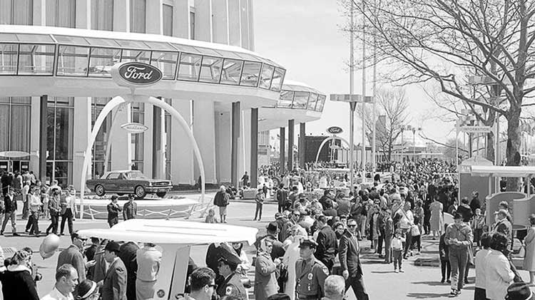 Video: Ford Mustangs on the Magic Skyway at the 1964-65 World's Fair